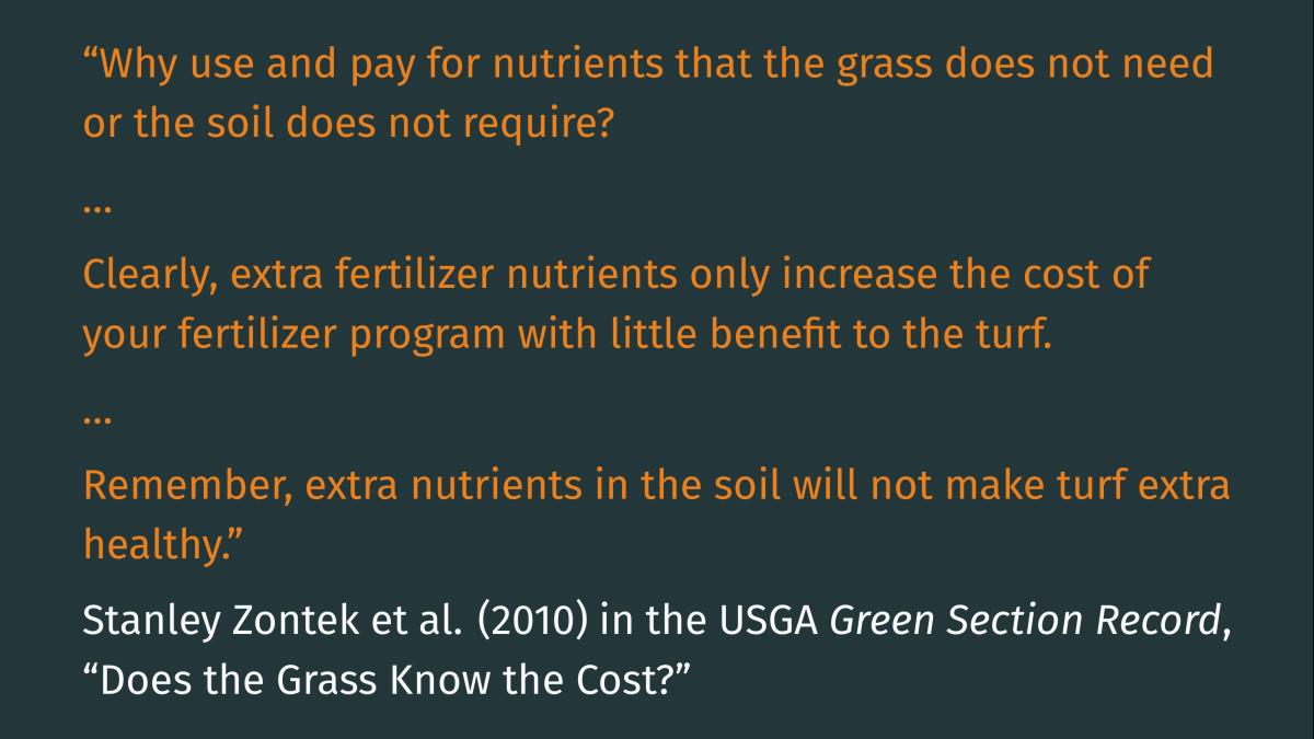 Four ways to determine nutrient requirements | Asian Turfgrass Center