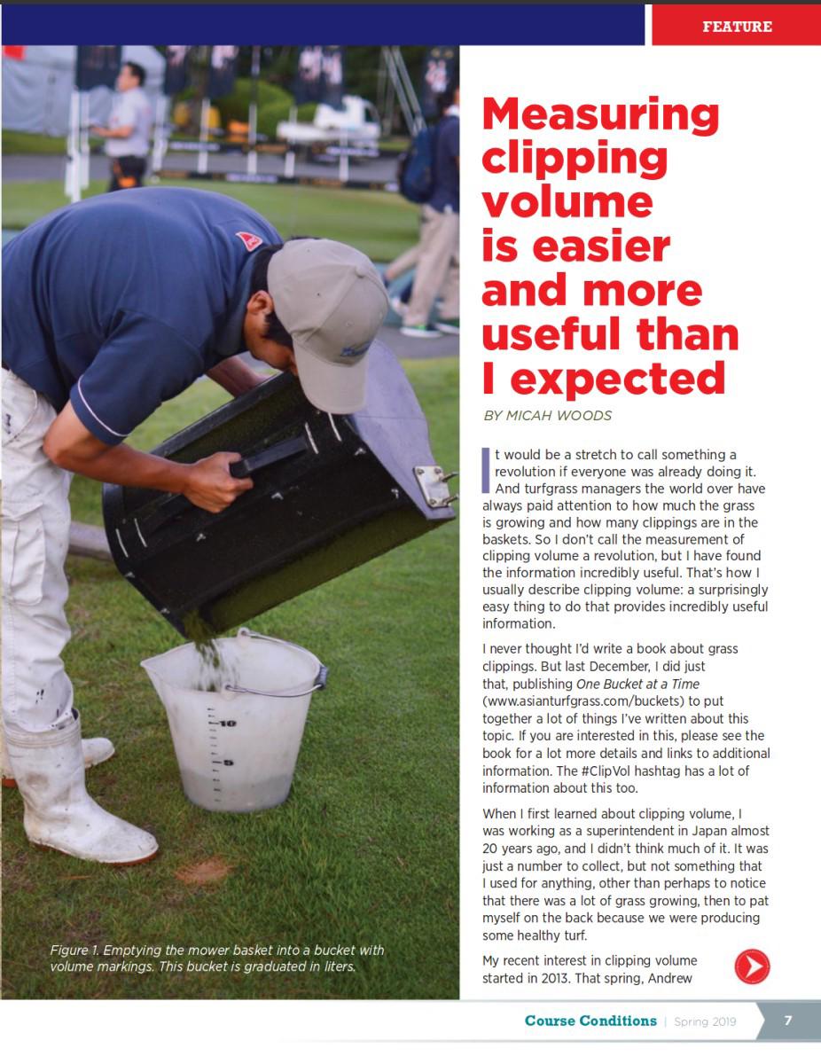New article with a straightforward discussion of clipping volume ...