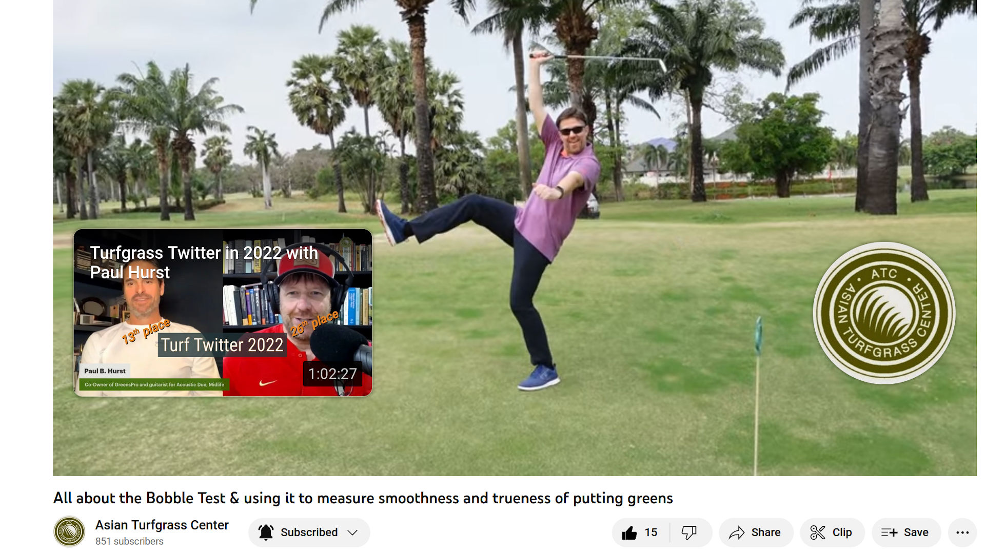 Teaching the bobble test video | Asian Turfgrass Center