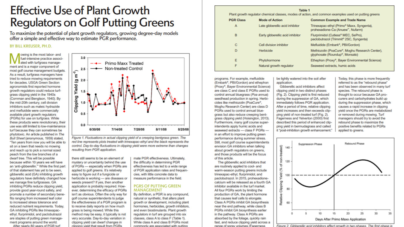 Using plant growth regulators on golf course putting greens | Asian ...